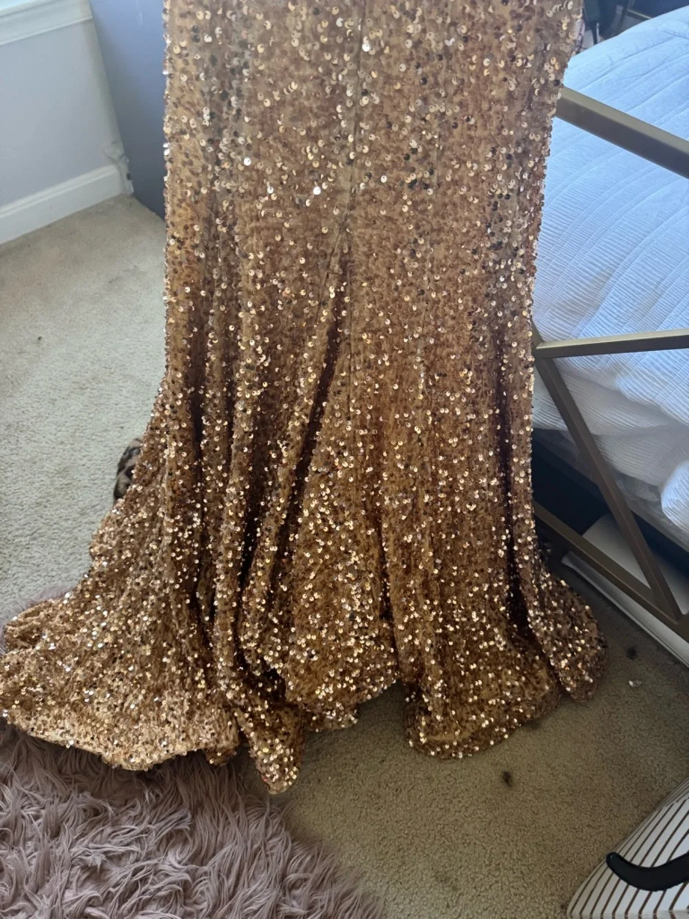 Portia and Scarlett | Dresses | Portia And Scarlett Gold Sequin Vneck ...